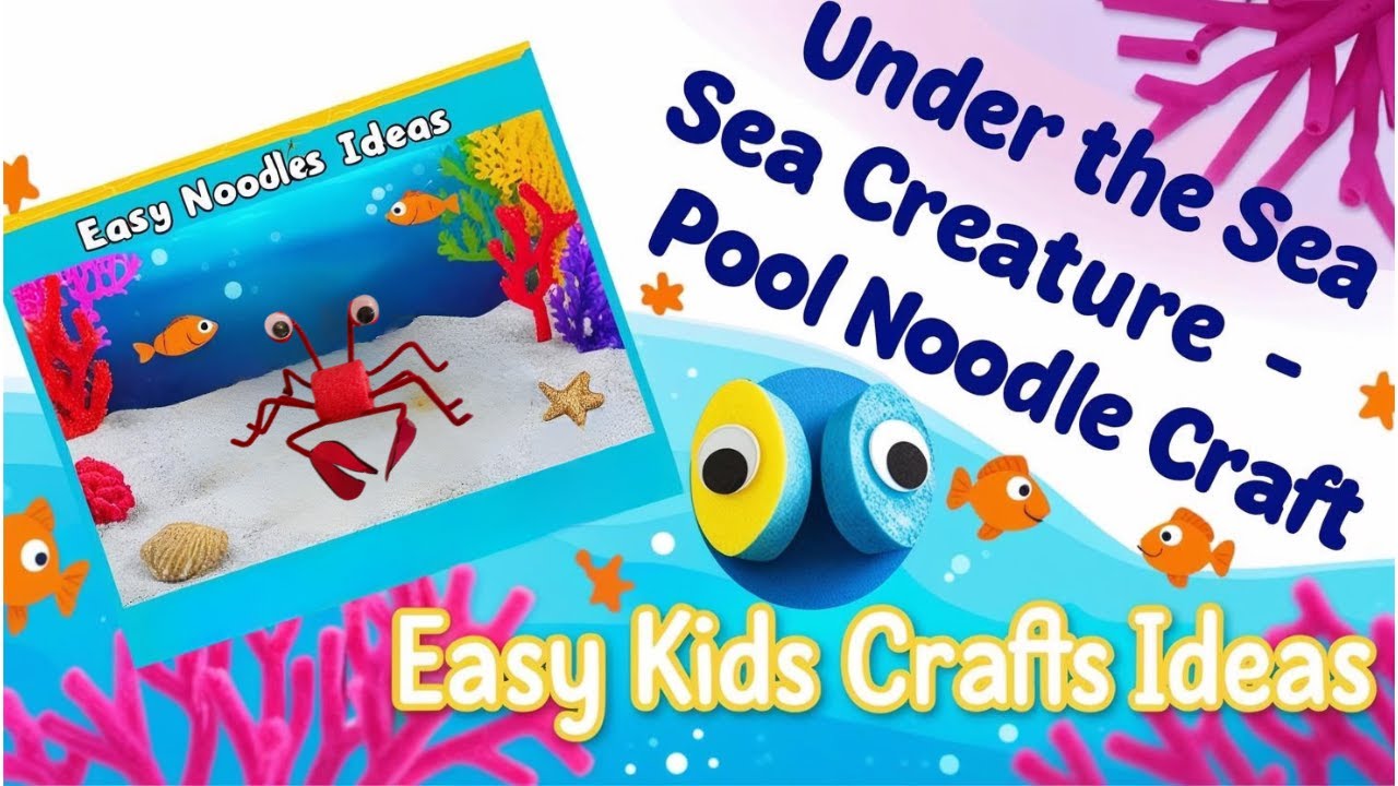 🌊🦀 CI Heart's Kids Craft Series: Pool Noodle Crab Craft! | Fun Sea ...