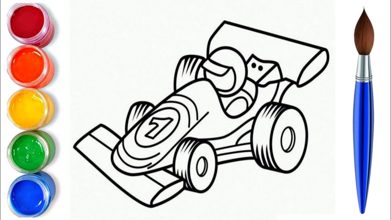 How to draw easy racing car | easy drawing step by step for kids - YouTube
