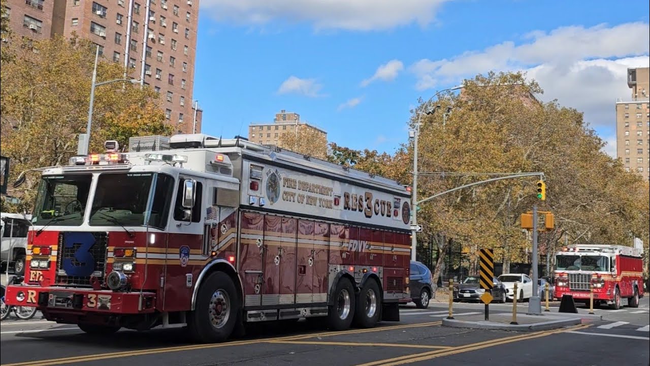 FDNY Rescue Company 3 Responding With Collapse Rescue 3 On 3rd Ave In ...