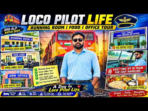 Loco Pilot Running Room Tour | Crew Lobby, DRM Office & CCC Office Visit | First Time Foot Handling🚂