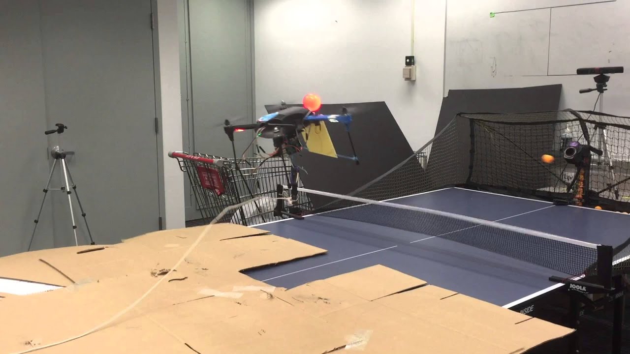 Drone-playing ping pong at IBM Research - YouTube