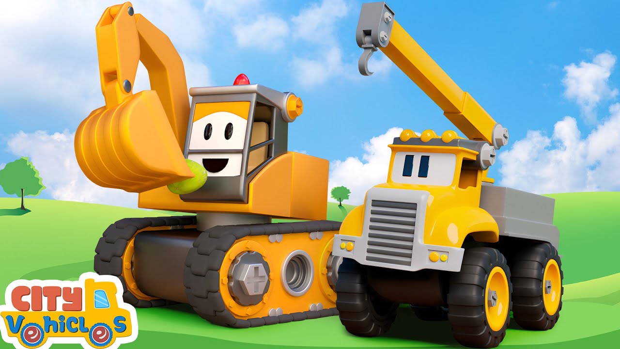 Construction Vehicles bulldozer, tractor & dump truck bring elephant ...