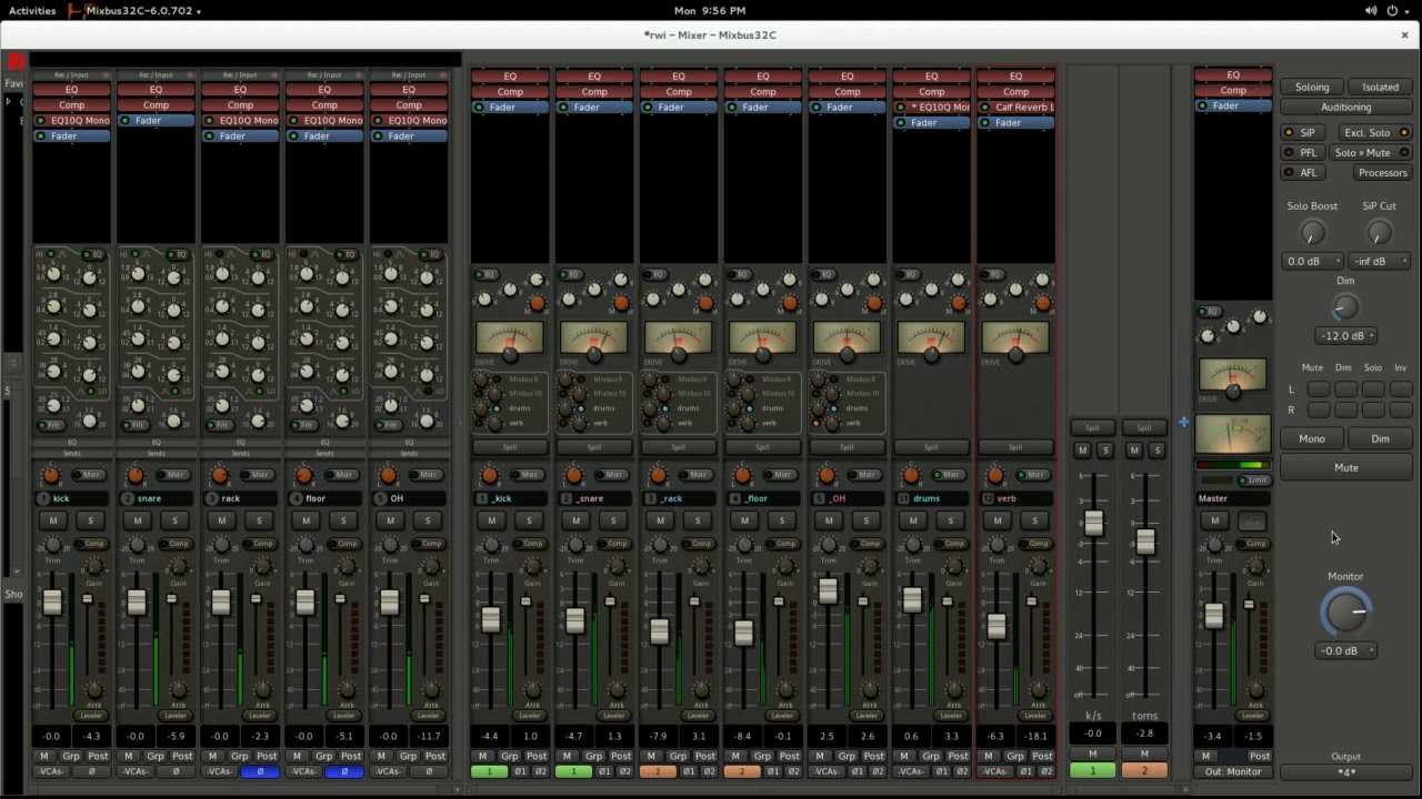 Drums with Harrison Mixbus 32C v6.0 - YouTube