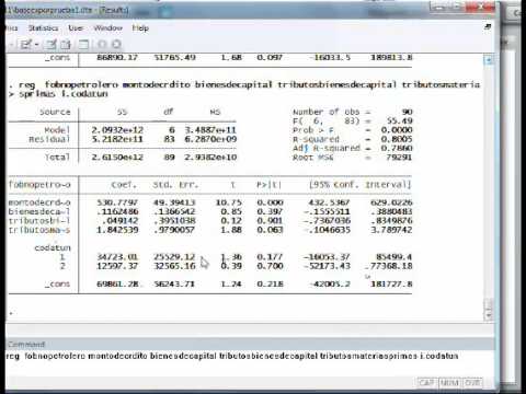 Regresión variables dummy y VIF con STATA - YouTube