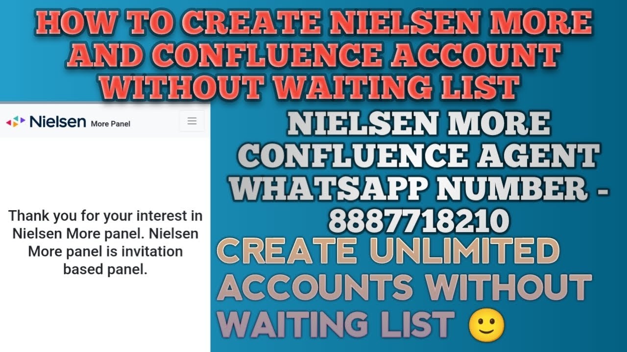 How to Create Account in Nielsen More & Confluence Panel | How ...New ...