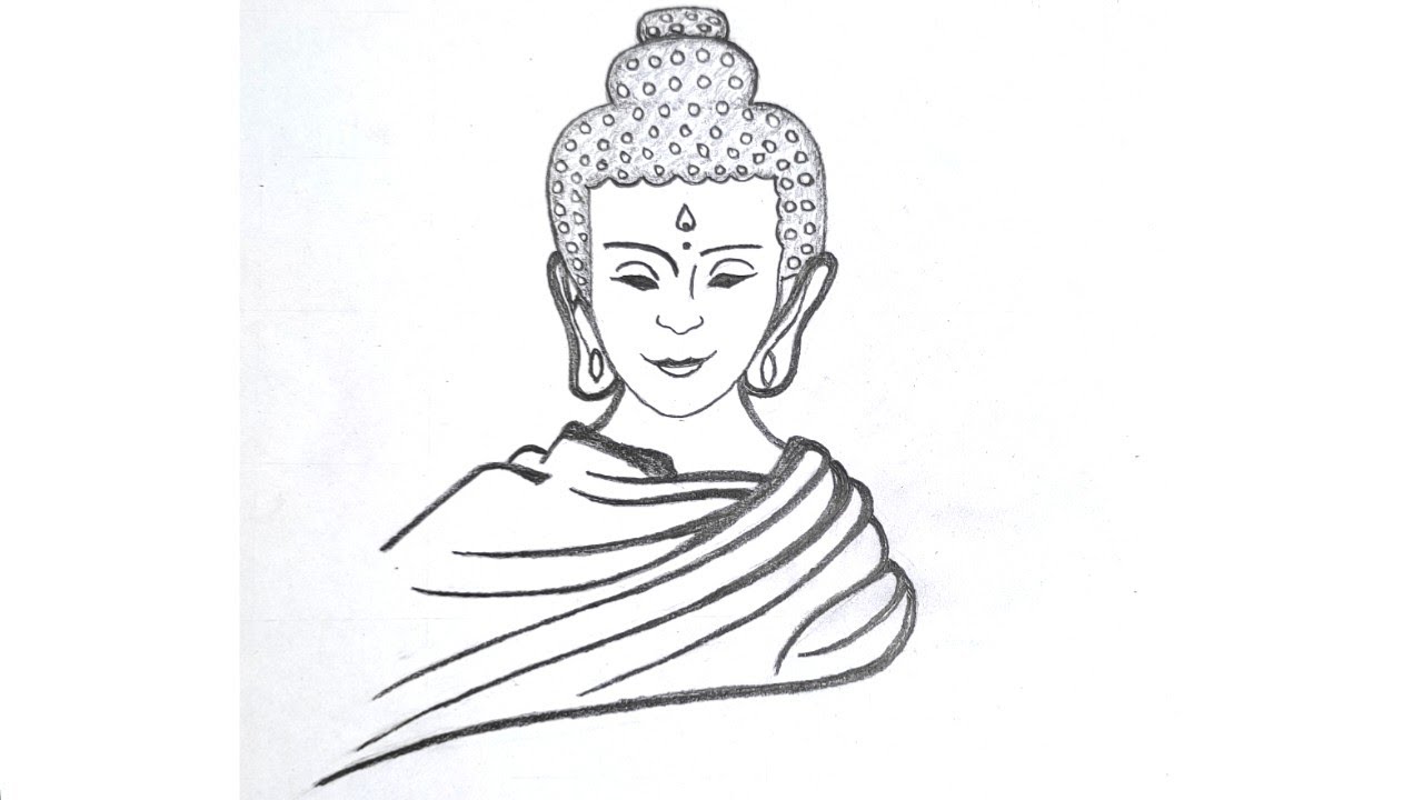 Buddha drawing | how to draw Buddha | lord budhha drawing for beginner ...