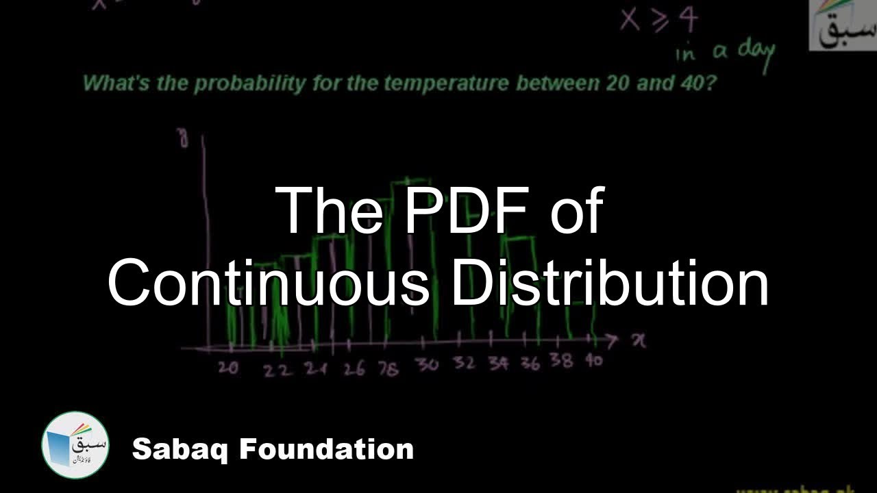 The PDF of Continuous Distribution, Statistics Lecture | Sabaq.pk - YouTube