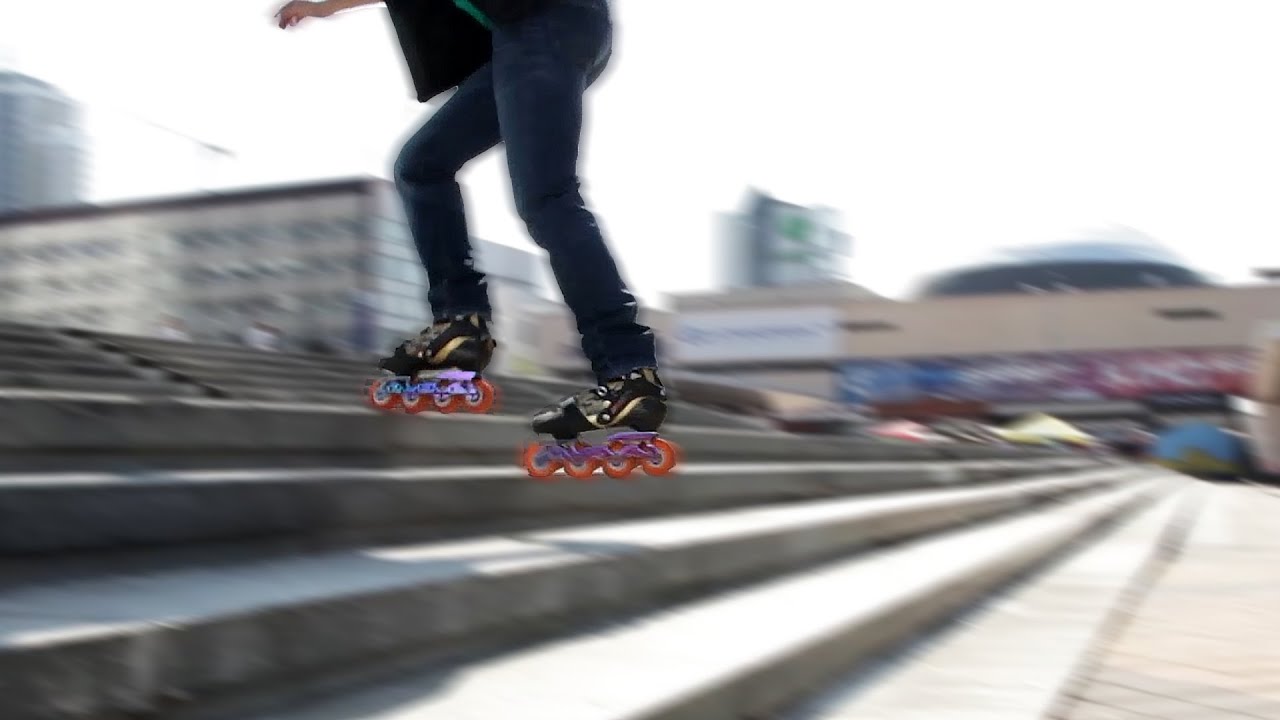 How to go Down Stairs on Inline Skates - ALL methods + stairs ride ...