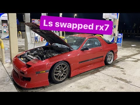 Street drifting my Ls1 swapped Rx7 Fc in the rain! (1987 rx7 fc) - YouTube