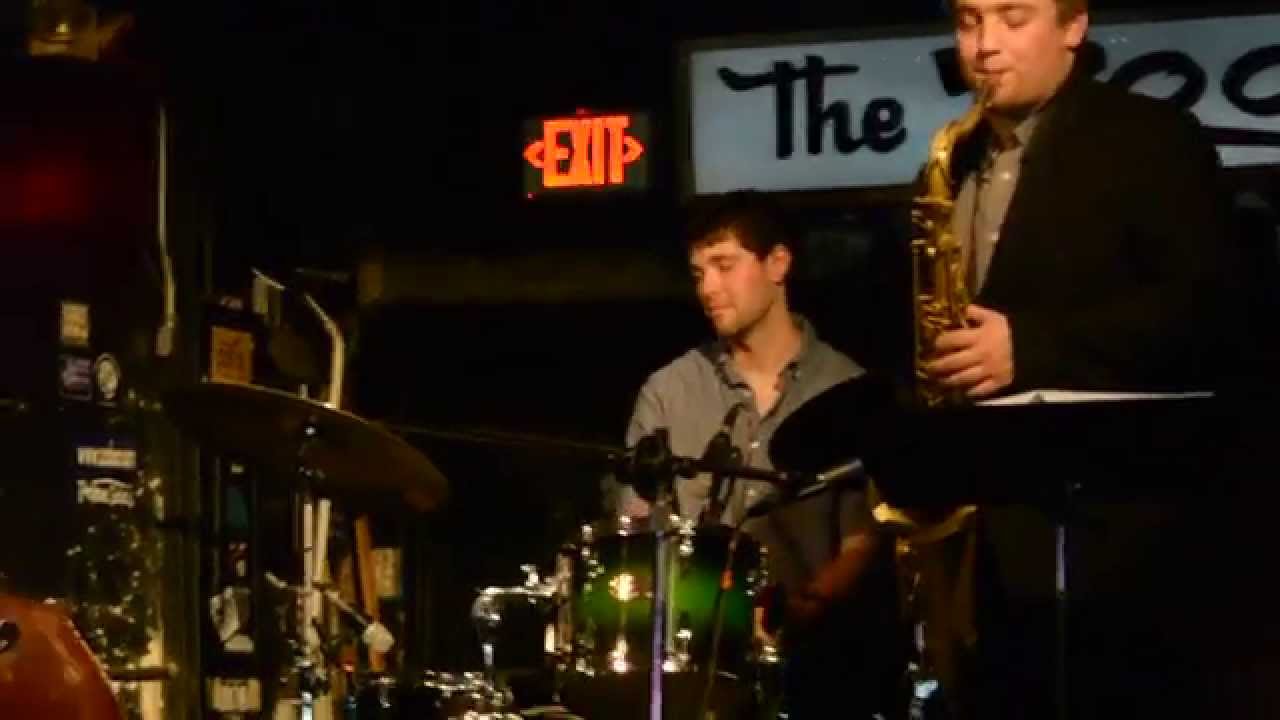 My son Brandon on tenor sax, Michael Frederickson on upright bass ...