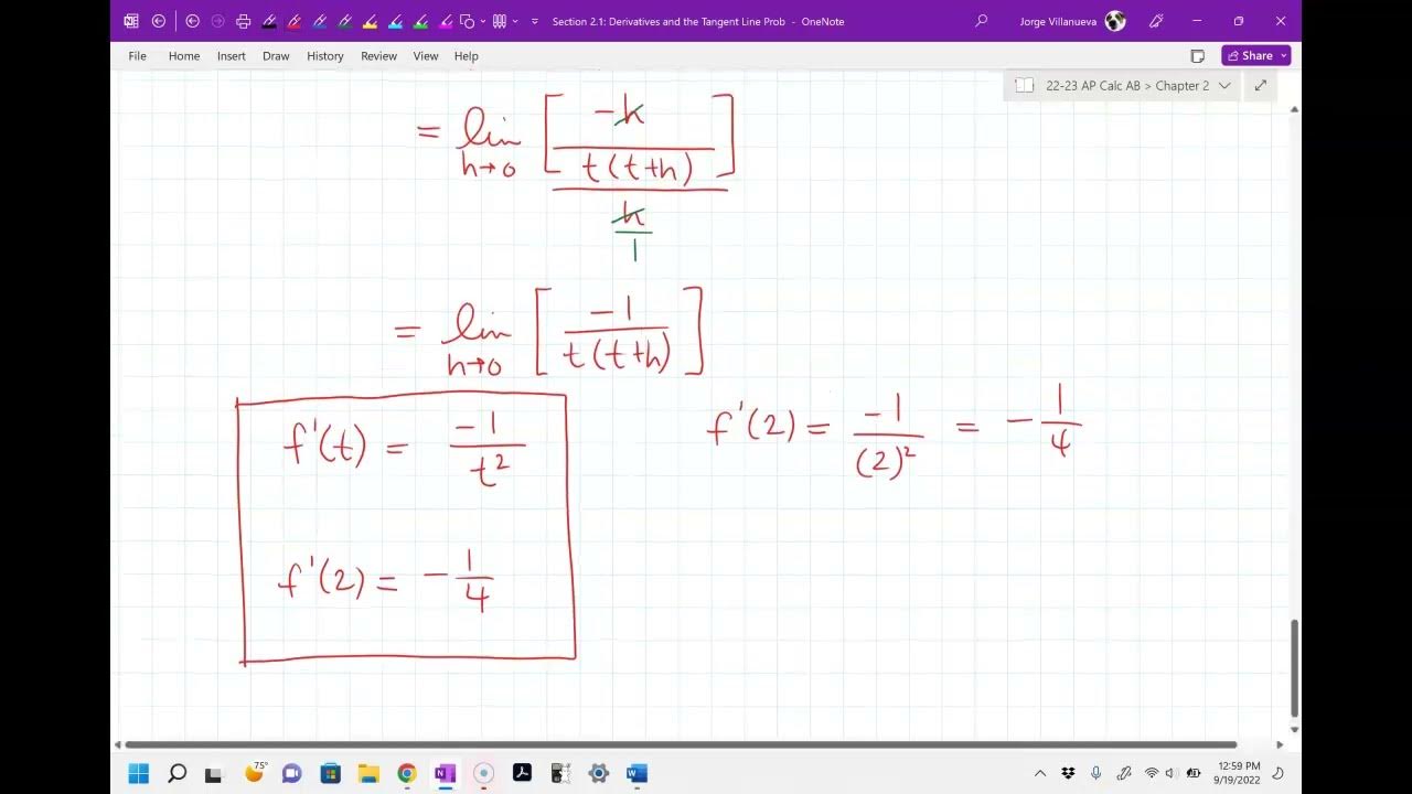 Section 2.1(B): Derivatives and the Tangent Line Problem - YouTube