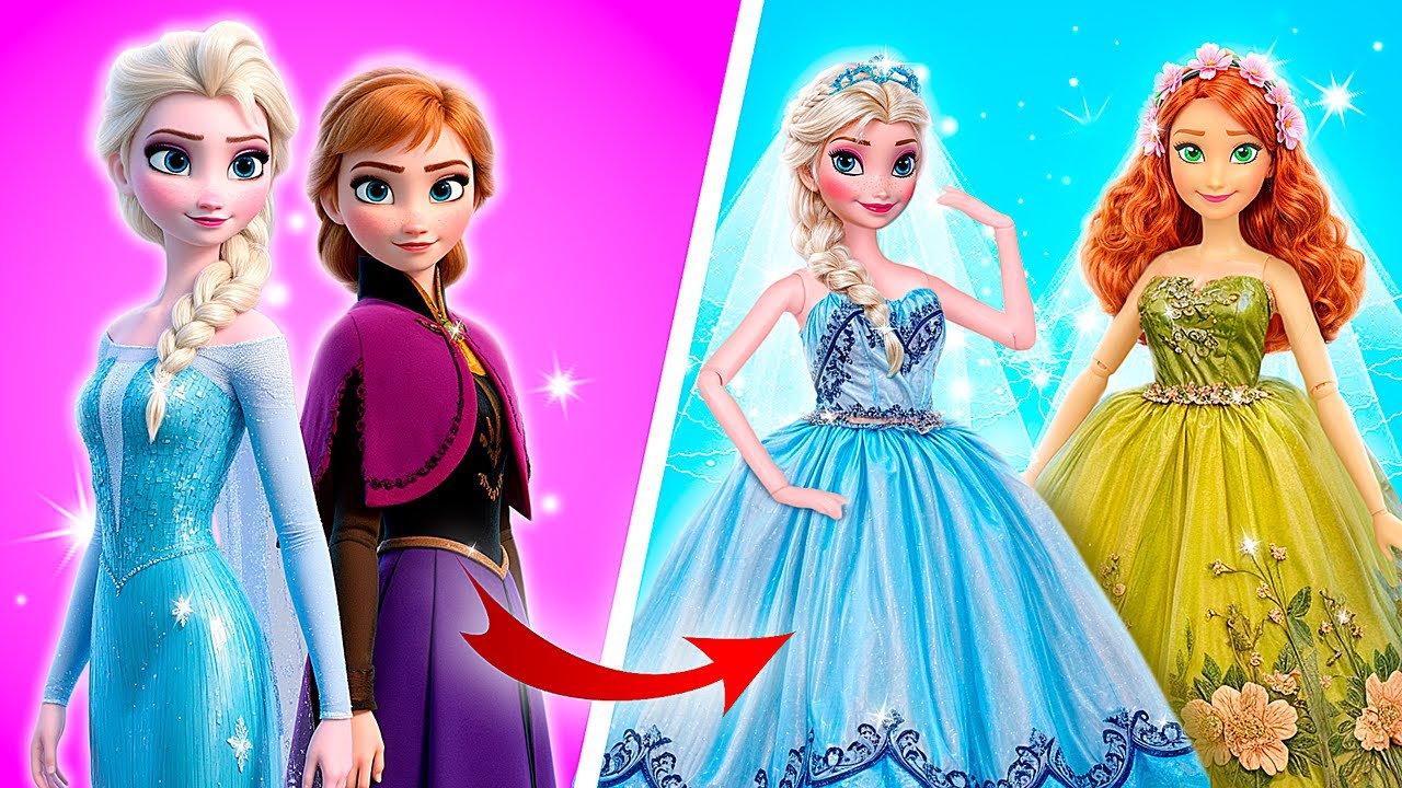 GAUN PERNIKAHAN Pasangan Putri Disney Elsa & Anna! KREASI Pernikahan ...