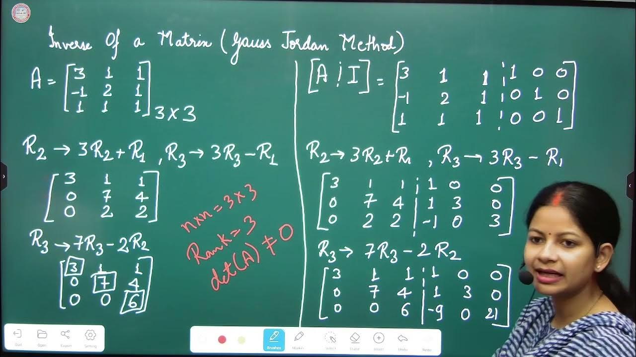 Inverse of a matrix (gauss Jordan Method) - YouTube