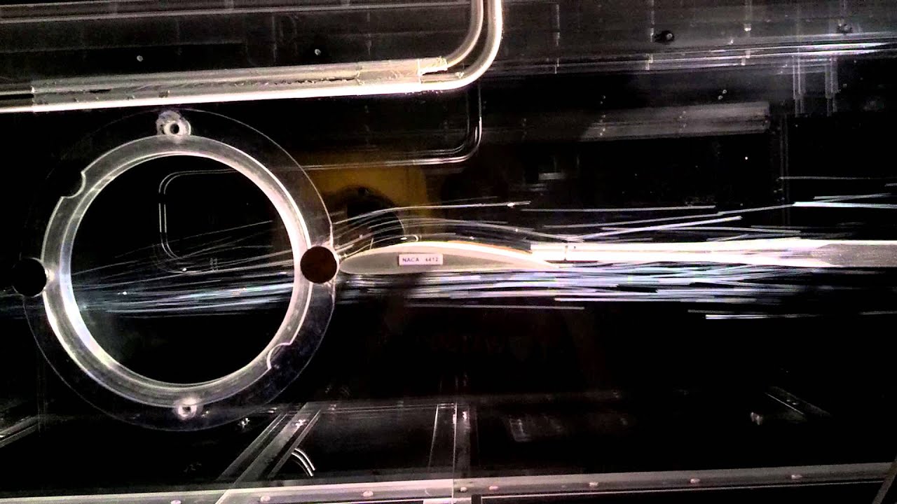 NACA4412 Airfoil flow visualization - YouTube