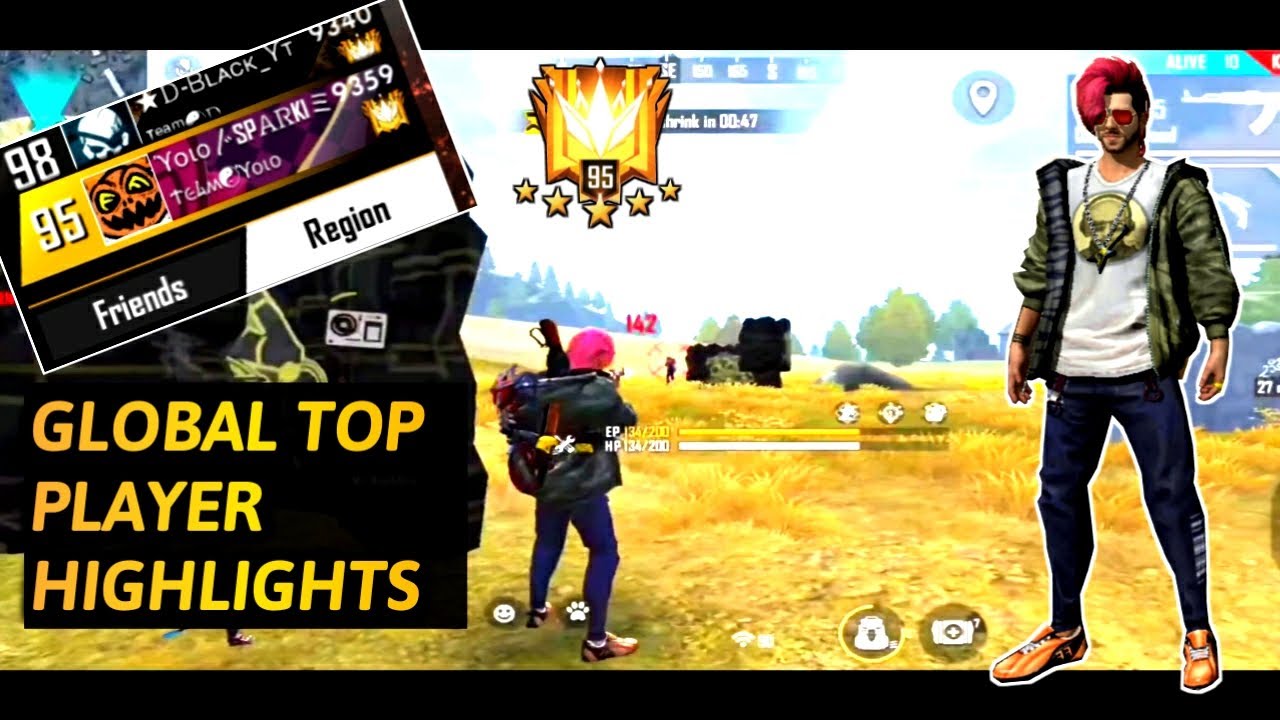 FREE FIRE GLOBAL RANK TOP PLAYER!! RANKED MATCH HIGHLIGHTS!! FREE FIRE ...