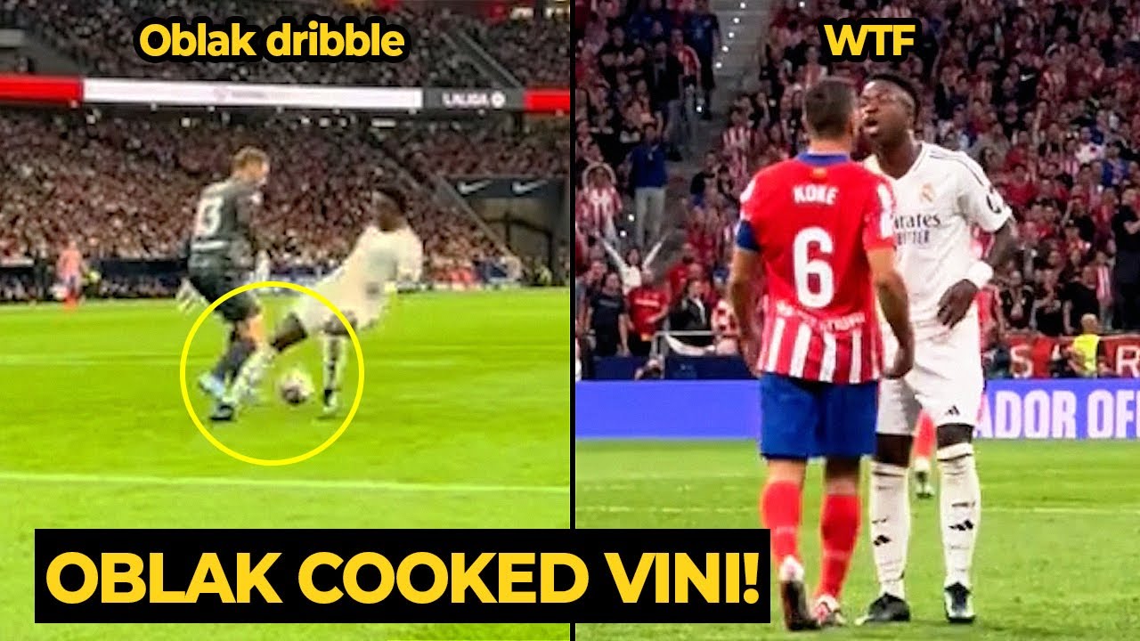 Vini Jr crazy reaction after being humiliated by Jan Oblak with ...