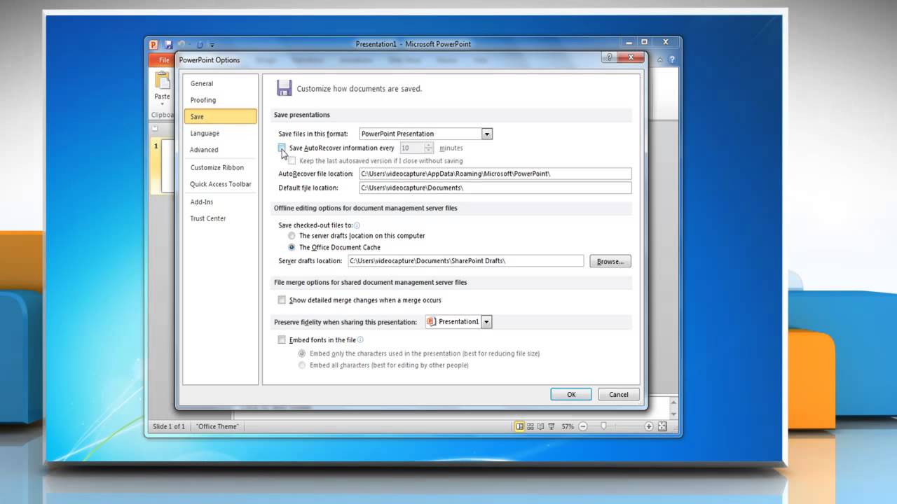 PowerPoint 2010: Manage Auto Recover settings : Windows® 7 - YouTube