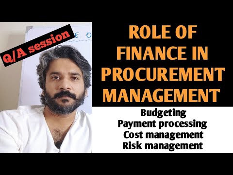 Role Of Finance In Procurement Management - YouTube