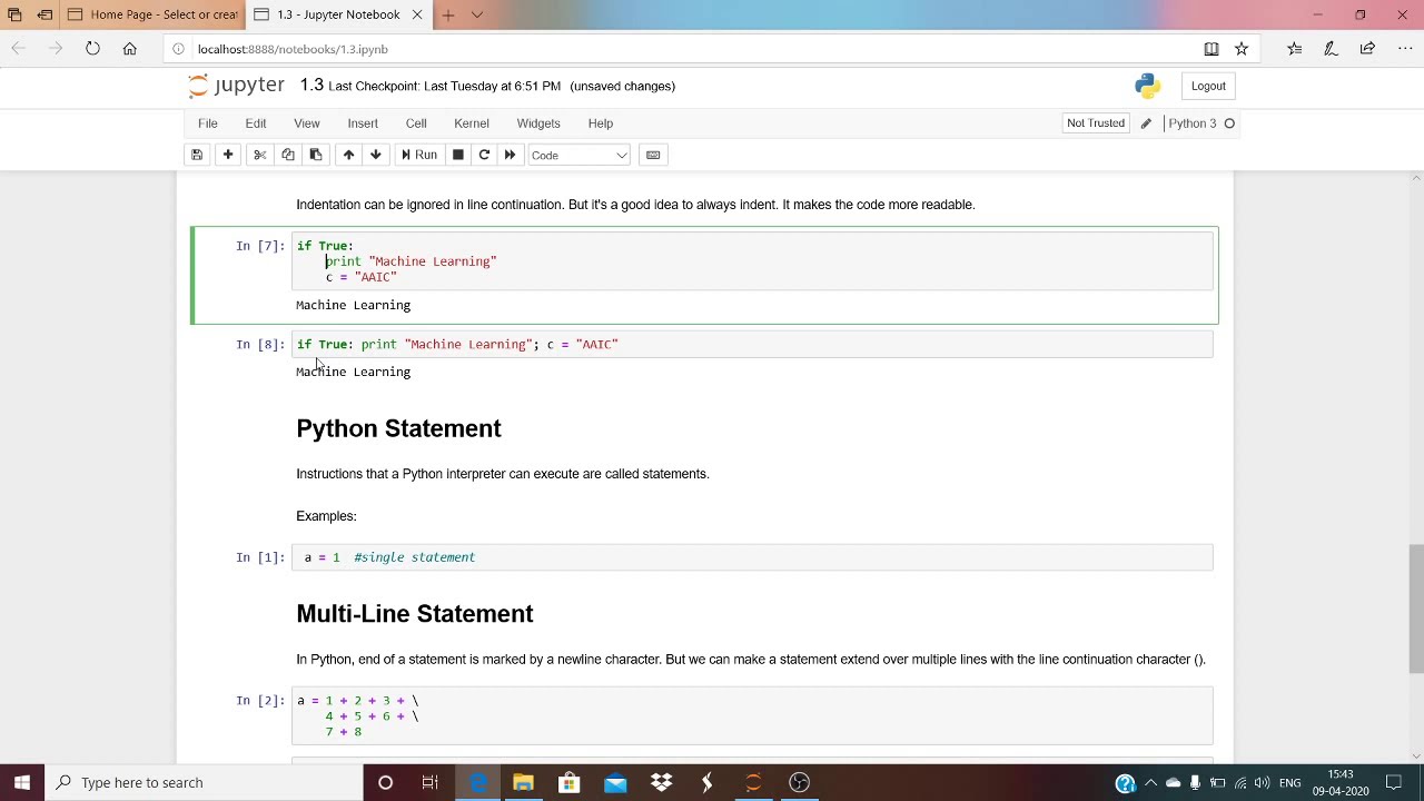 Comments Indentation And Statements Python For Data Science Part 2
