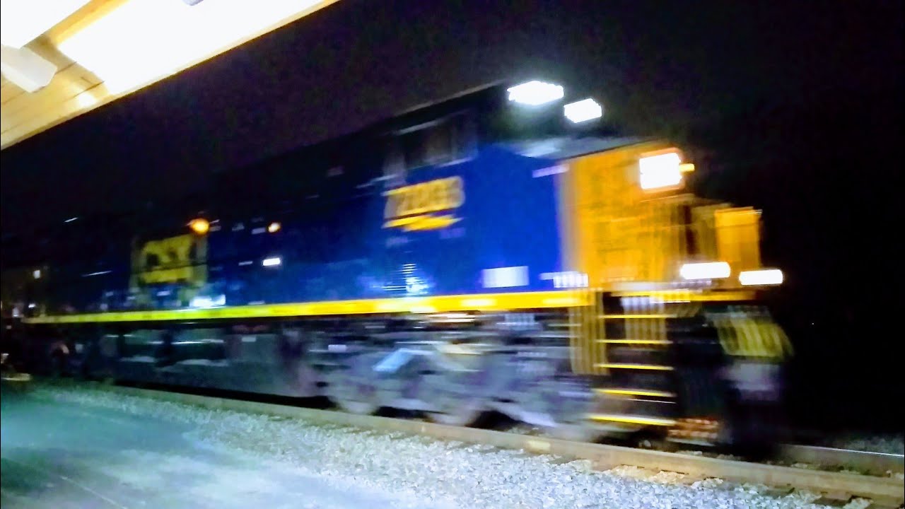 CSX freight train Q583 Northbound @ Monroe with newly rebuilt CM44AH CSXT 7203 in the lead 12/9 ...