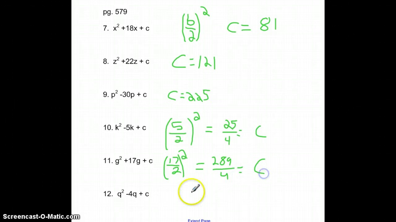 Completing the square practice PART 1 - YouTube