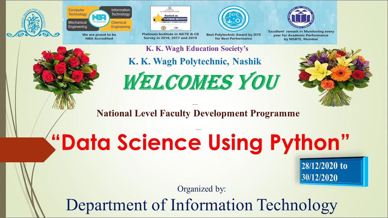 FDP on Data Science using Python-Day01 - YouTube