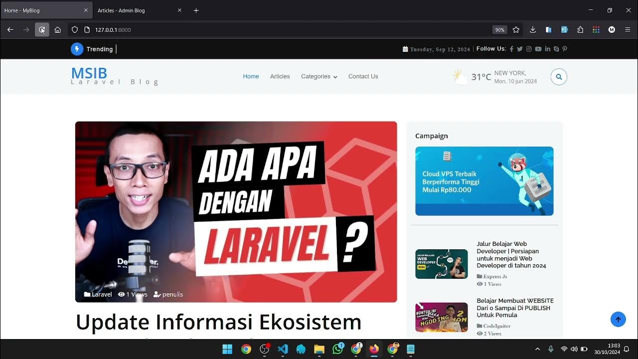 Tugas Laravel Blog - Ajax | Database, Eloquent, Validation Notifications - YouTube