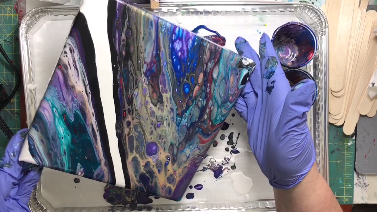 Fluid Acrylic Pouring with Double Flip Cup - YouTube