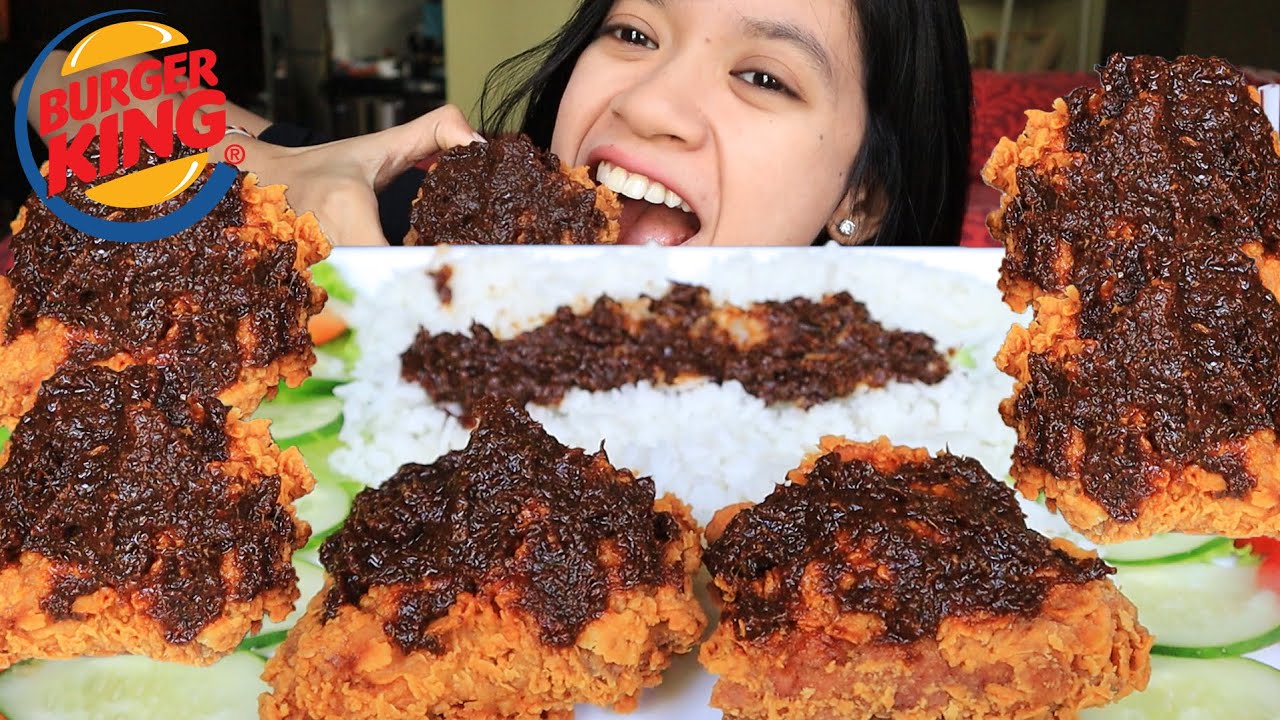 MUKBANG AYAM BUMBU MADURA BURGER KING MENU TERBARU - YouTube