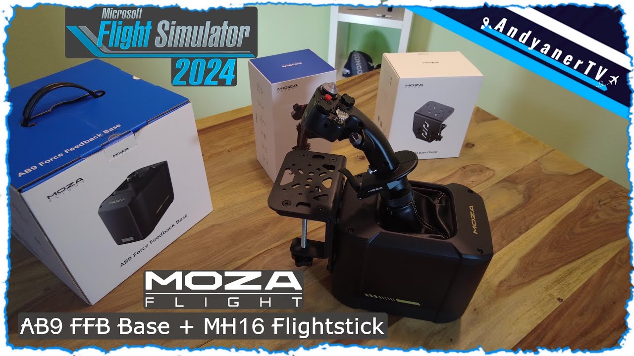 MOZA Flight AB9 FFB Base + MH16 Flightstick Microsoft Flight Simulator 2024 MSFS PC deutsch ...