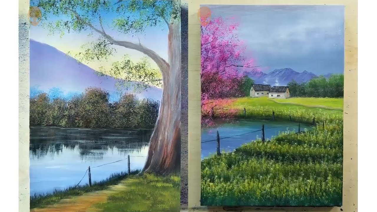 20 Pretty Landscape Painting Ideas - YouTube