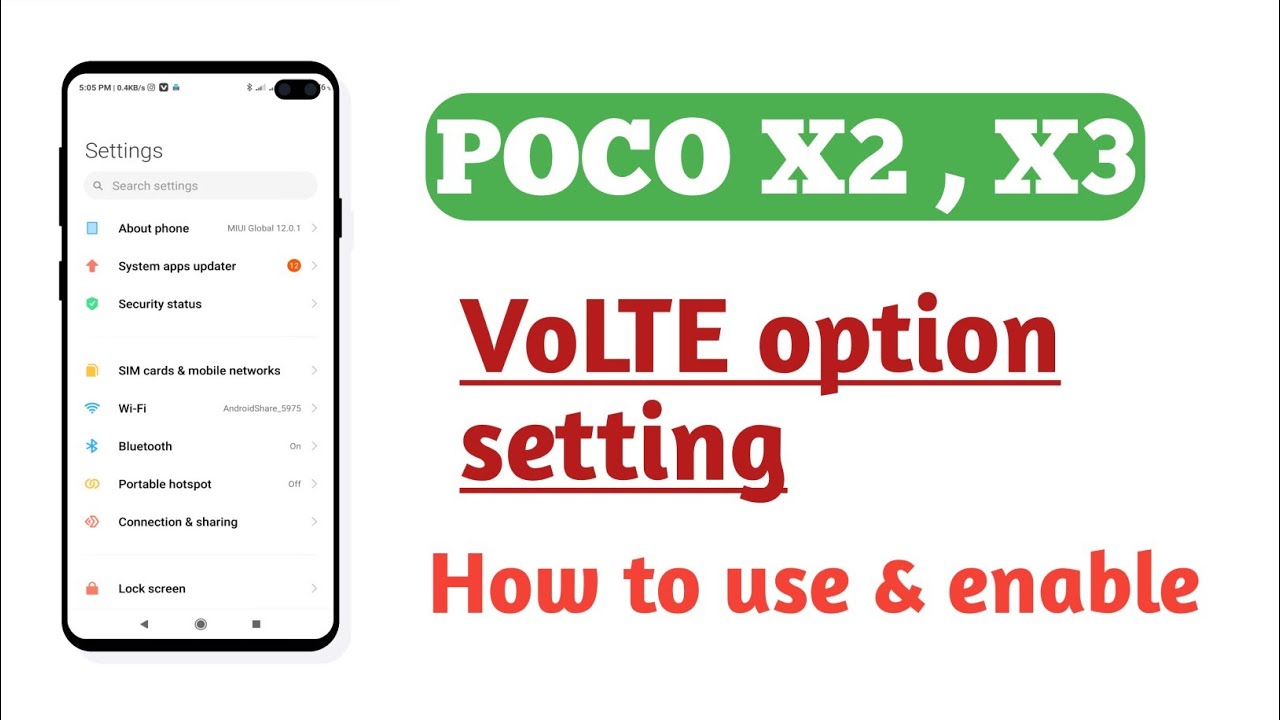 POCO X2 , X3 , VoLTE option setting How to use and Enable - YouTube