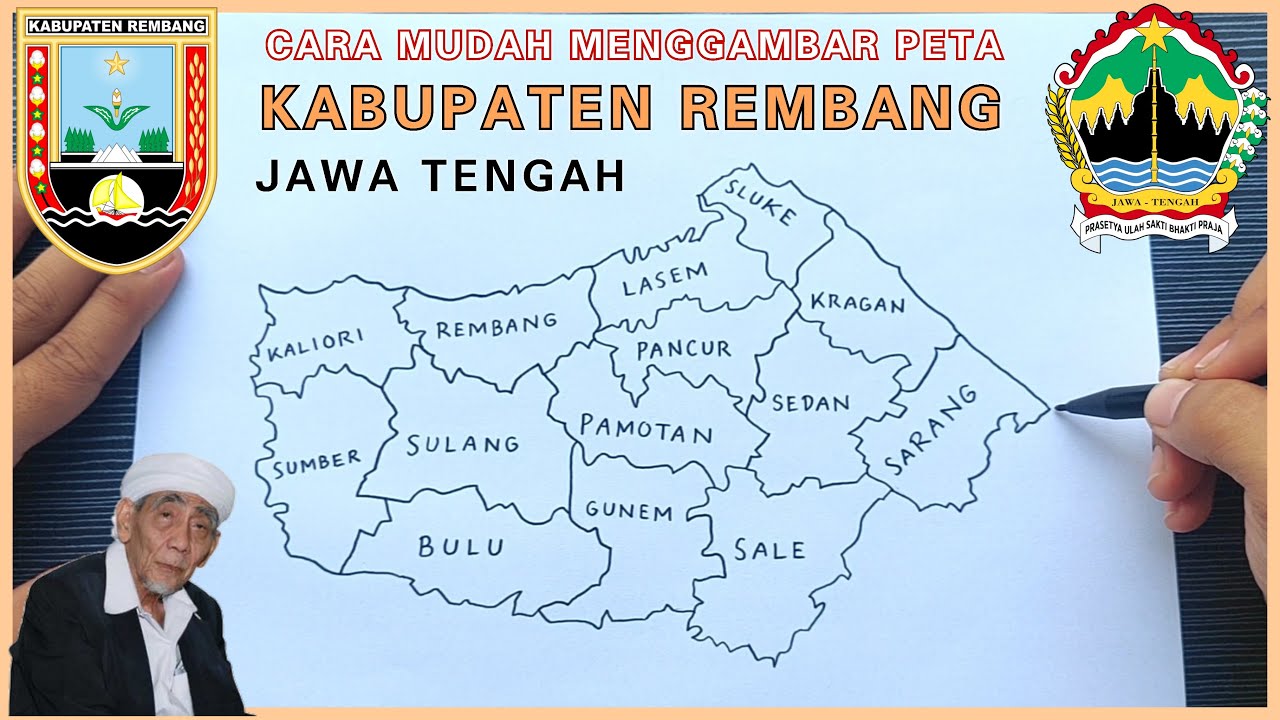 Cara menggambar PETA KABUPATEN REMBANG dengan mudah & lengkap | Gambar ...
