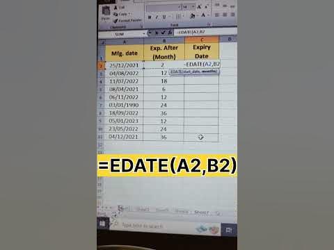How to find expiry date in excel #shorts #exceltutorial #exceltips #excelshortcuts - YouTube