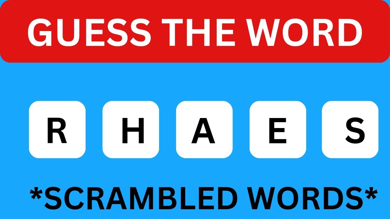 Guess The Scrambled Word By Hint | Guess The Scrambled Word |Fun Word ...