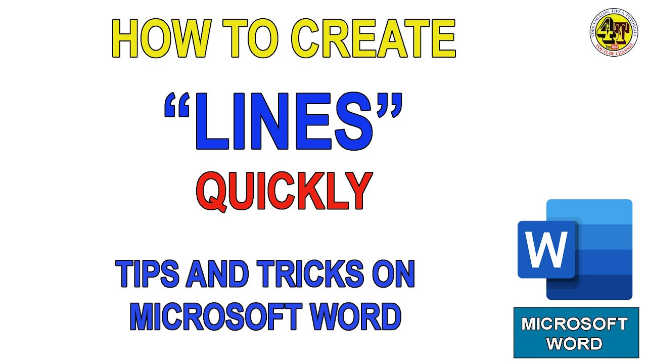 HOW TO CREATE LINES QUICKLY | TIPS AND TRICKS | MICROSOFT WORD - YouTube
