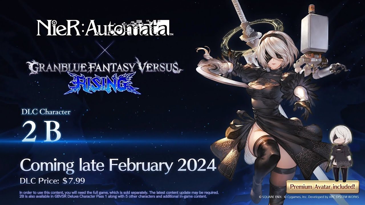 NEW 2B DLC CHARACTER REVEAL TRAILER! GRANBLUE FANTASY VERSUS RISING ...