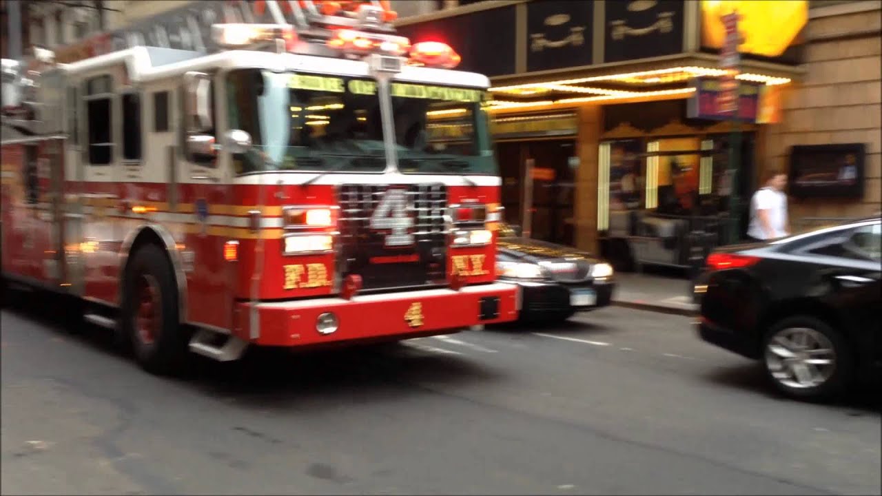 FDNY RESPONDING COMPILATION 10 FULL OF BLAZING SIRENS & LOUD AIR HORNS THROUGHOUT NEW YORK CITY ...