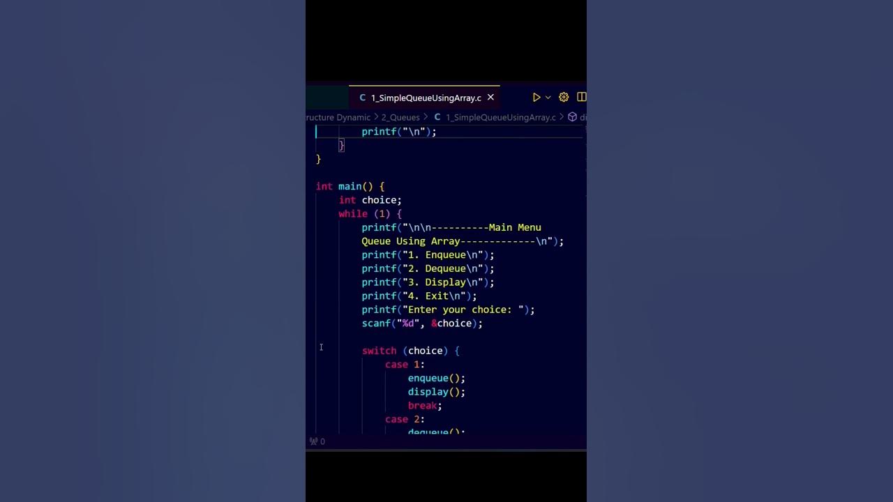 Simple Queue Using Array Stackdatastructure Coding Youtube