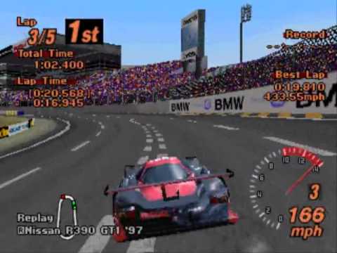 Gran Turismo 2 - Nissan R390 GT1 LM Race Car '97 Hybrid - YouTube