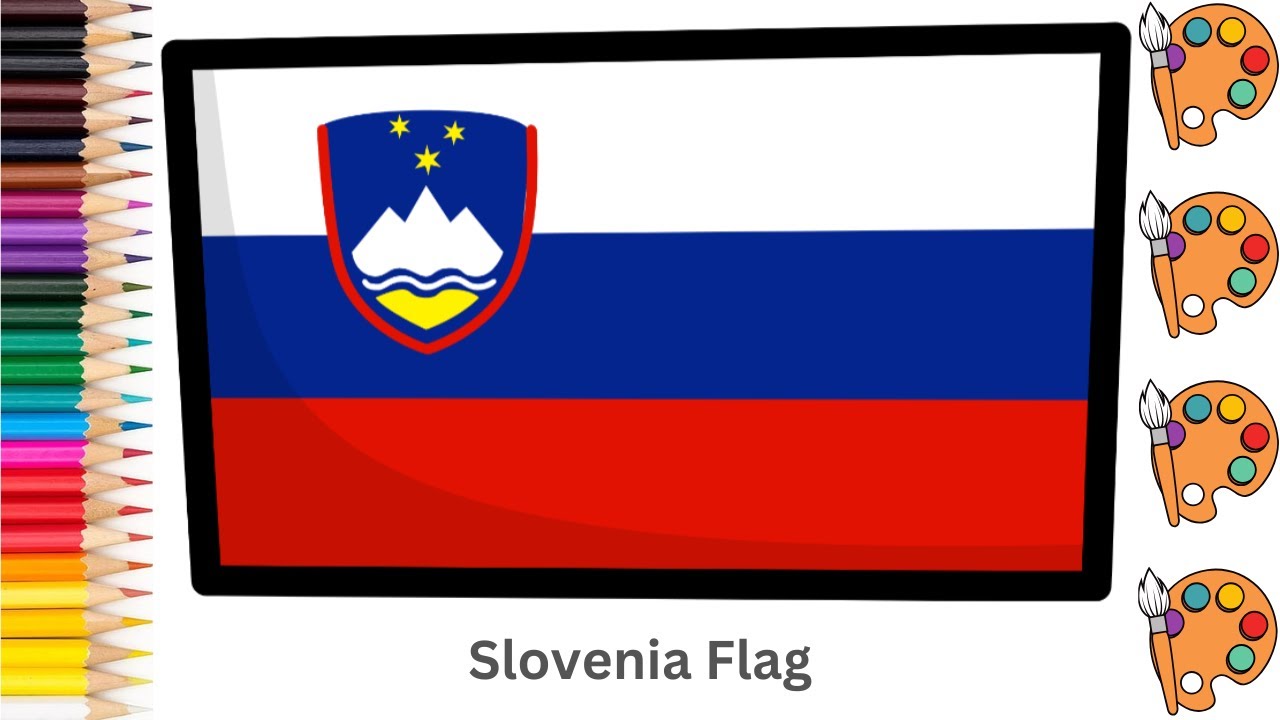 Slovenia Flag - Sketch Art and Paint | Step by step tutorial | Pencil ...