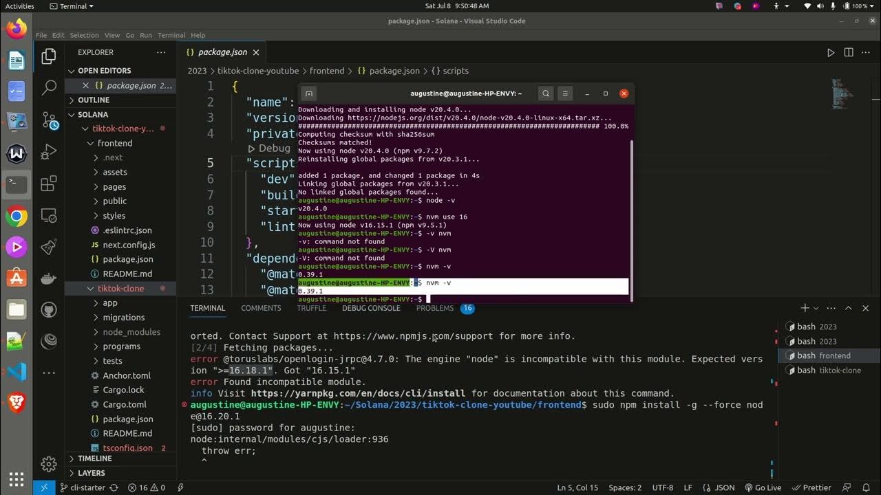 The engine "node" is incompatible with this module. - YouTube