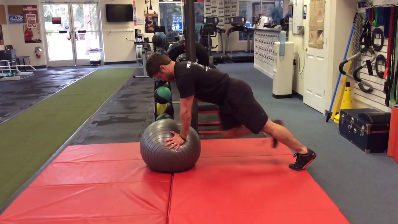 Stability Ball High Plank Knee Tucks - YouTube