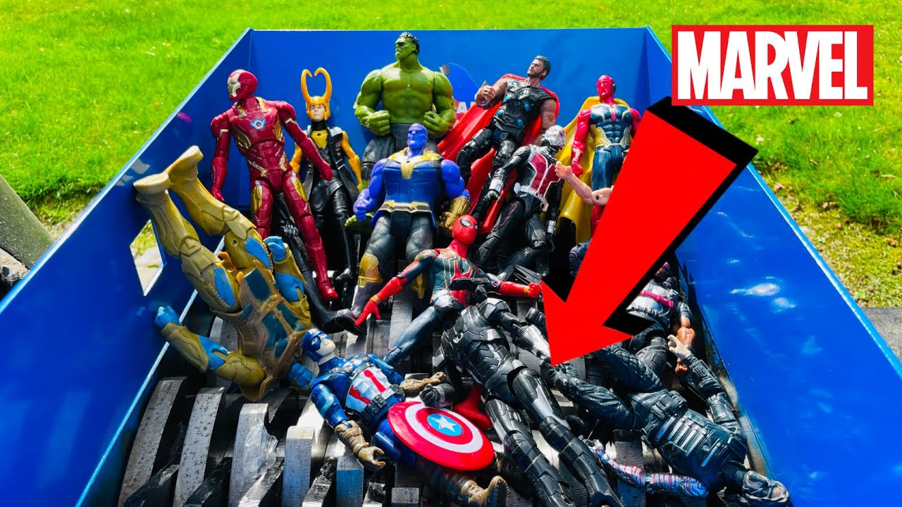 SHREDDING 100 MARVEL ACTION FIGURES - YouTube