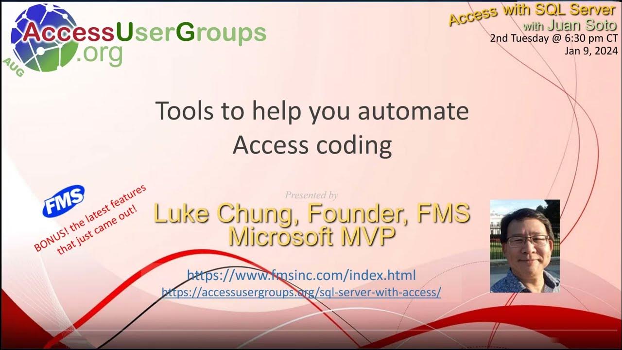 SA: Tools to help you automate Access coding – with FMS founder Luke Chung - YouTube