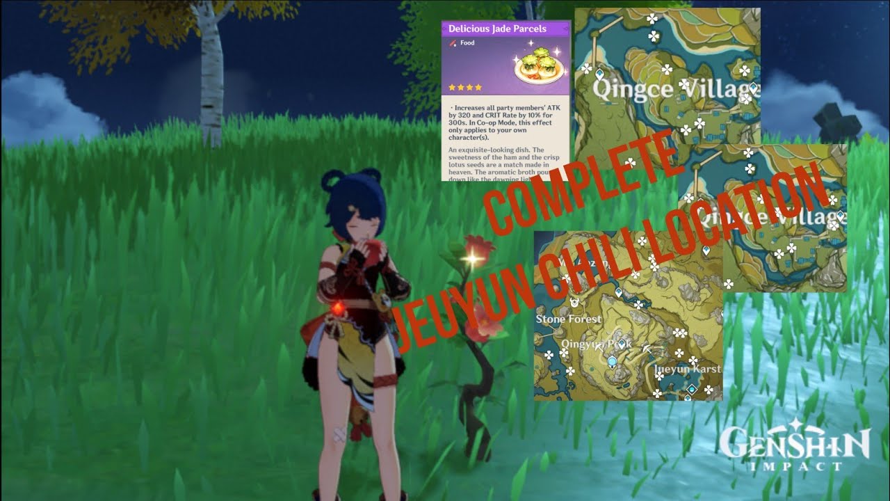 ALL JUEYUN CHILI LOCATION IN LIYUE GUIDE - GENSHIN IMPACT - YouTube