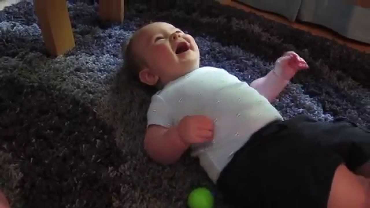 baby laughing under coffee table - YouTube