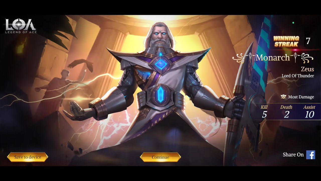 Legend Of Ace Lord of Thunder Zeus Gameplay「Ranked」 - YouTube