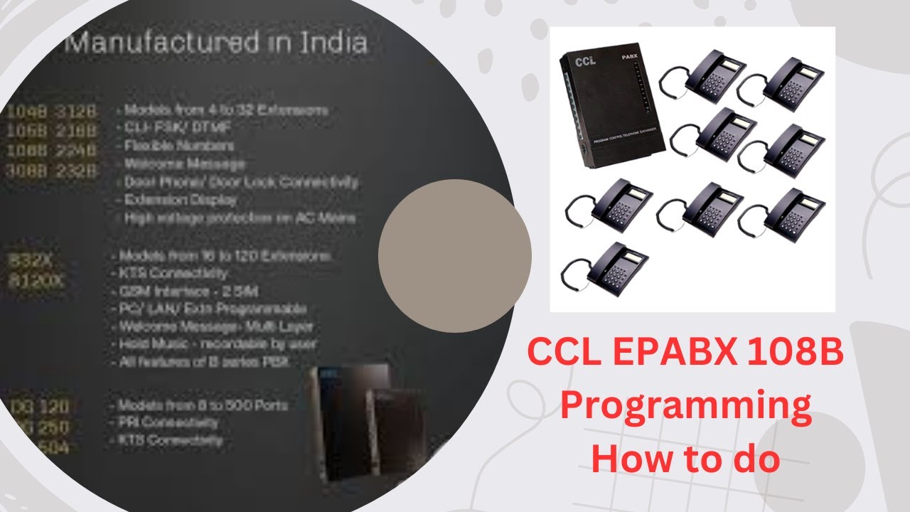 CCL EPABX 108B Complete Programming Live Pratical Demonstration - YouTube