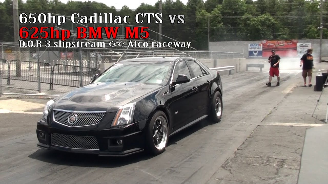 650hp Cadillac CTS-V vs 625hp BMW M5 - YouTube